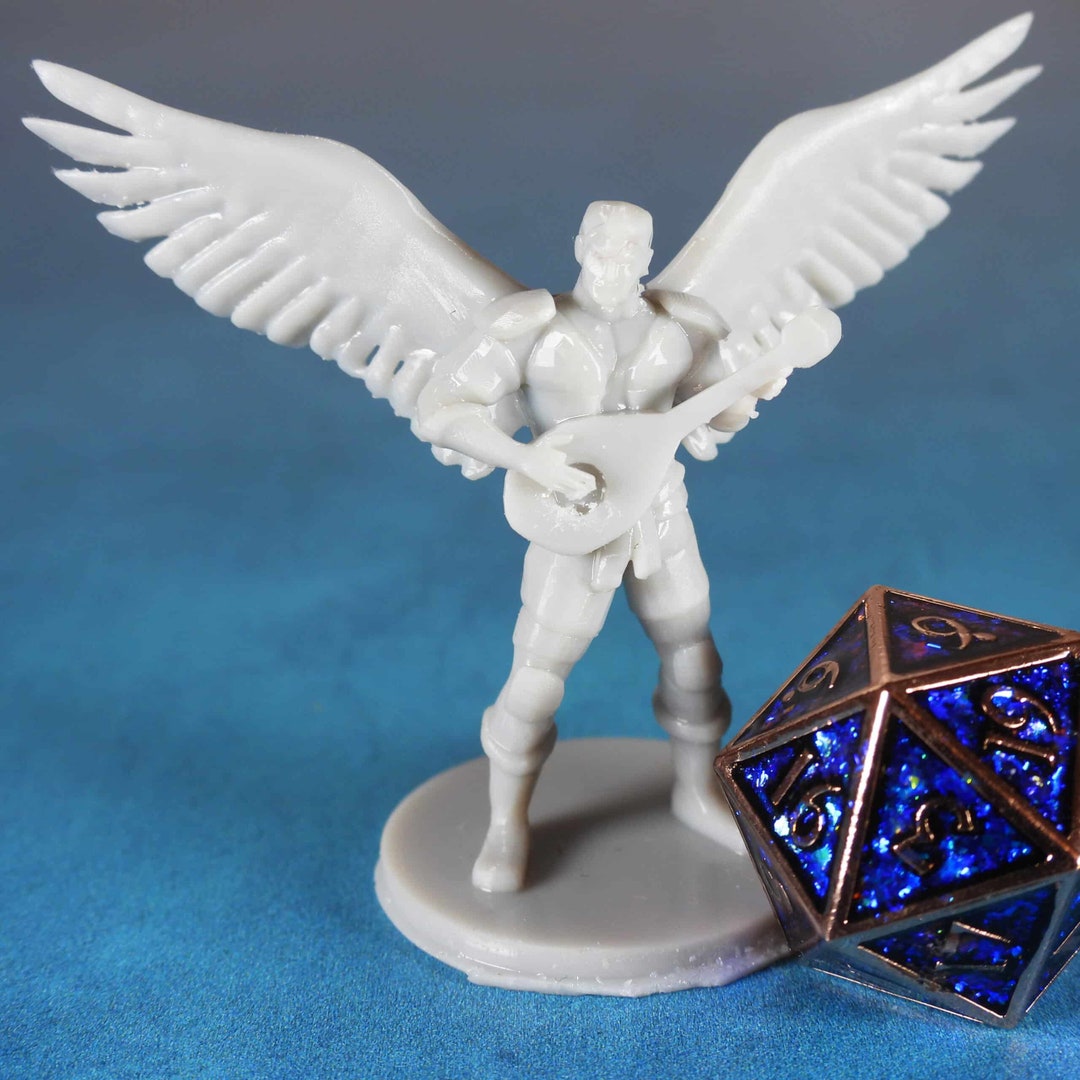3D Printed Miniature: Aasimar Male Bard, Tabletop RPG, Highly Detailed ...