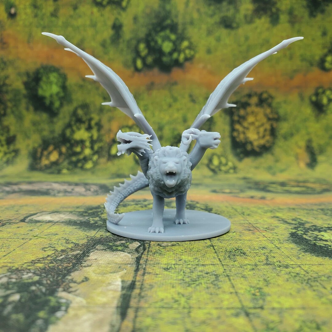 3D Printed Miniature: Chimera Tabletop RPG Highly Detailed - Etsy