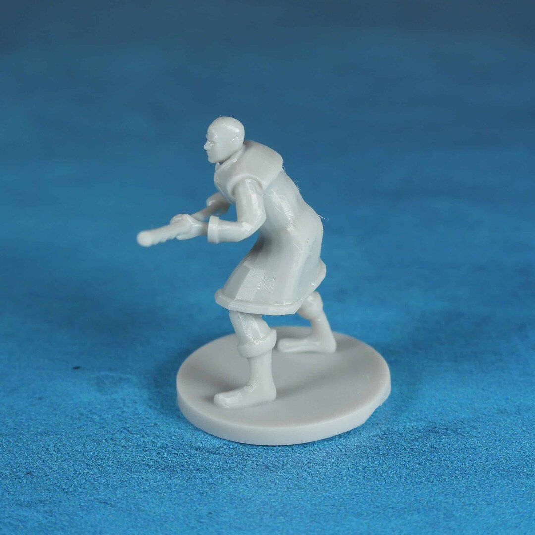 3D Printed Miniature: Human Male Monk With Staff Tabletop - Etsy