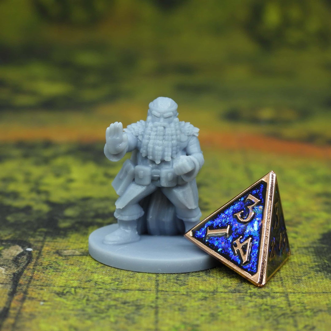 3D Printed Miniature: Dwarf Male Wizard, Tabletop RPG, Highly Detailed ...