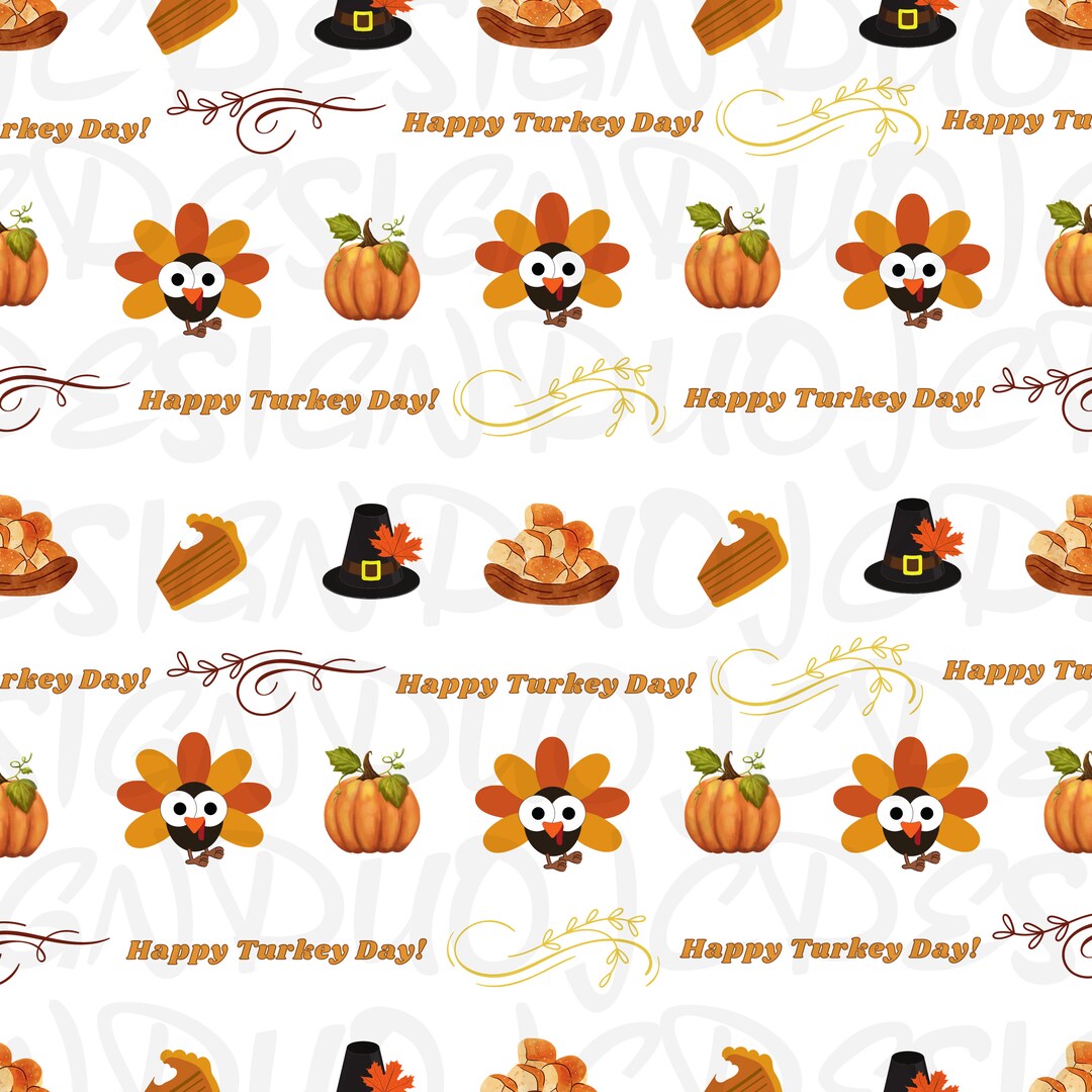 Feliz Día del Pavo Descarga digital sin fisuras - Etsy México