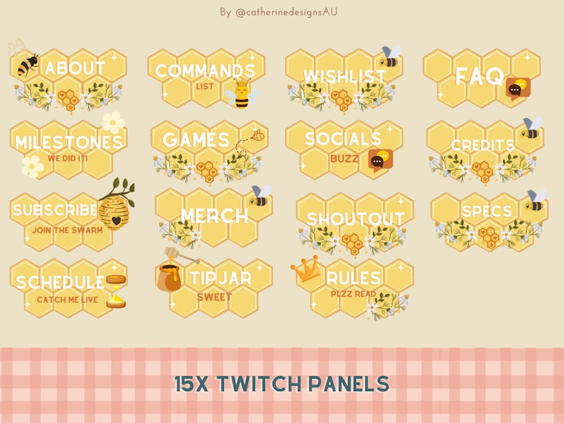 Bee Twitch Overlays Stream Overlays - INSTANT DOWNLOAD | Twitch Screen ...