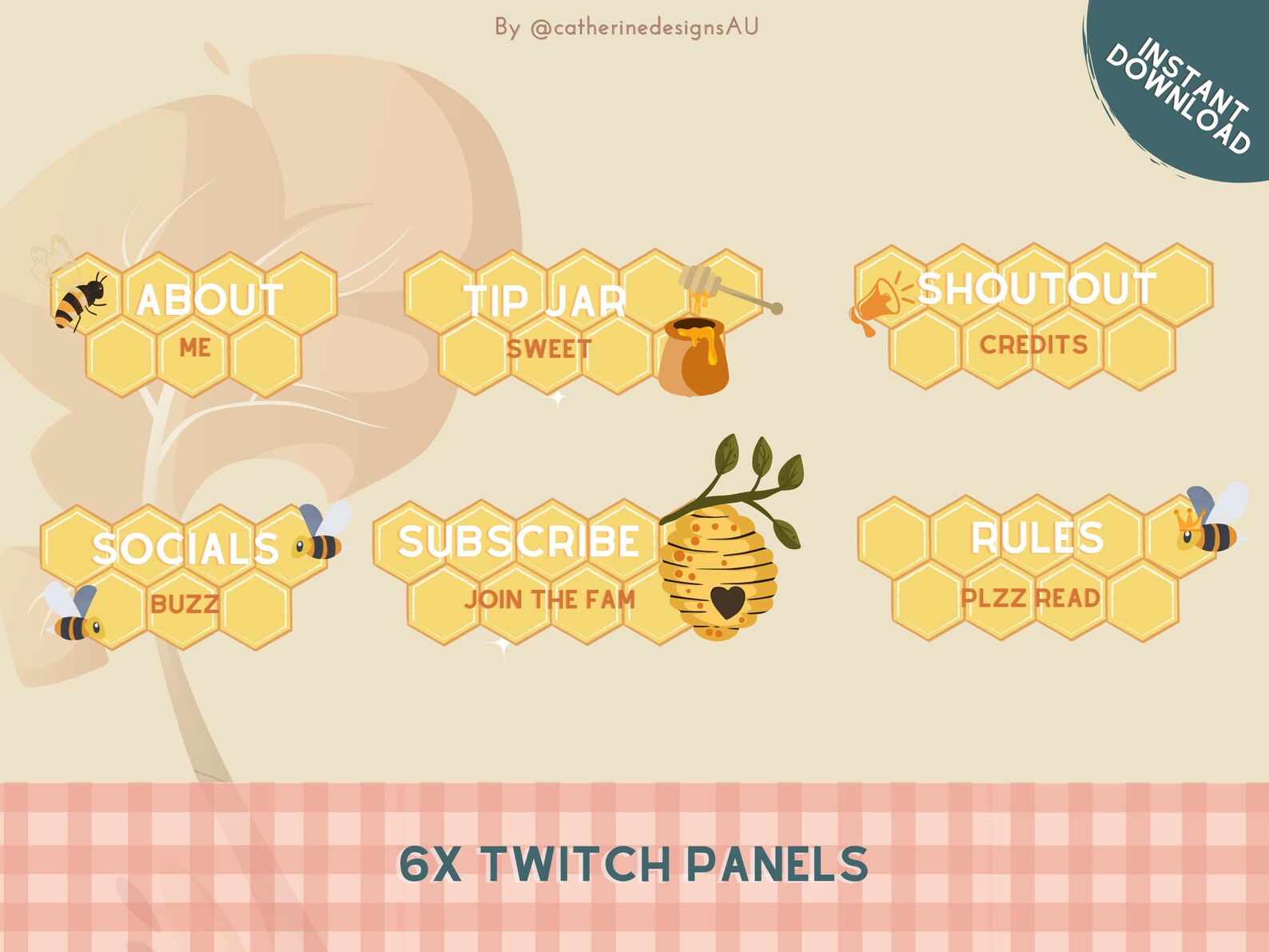 Bee Twitch Overlays Stream Overlays INSTANT DOWNLOAD - Etsy