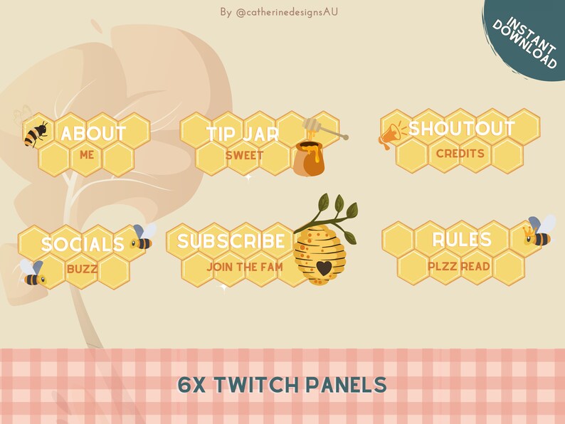 Bee Twitch Overlays Stream Overlays INSTANT DOWNLOAD - Etsy
