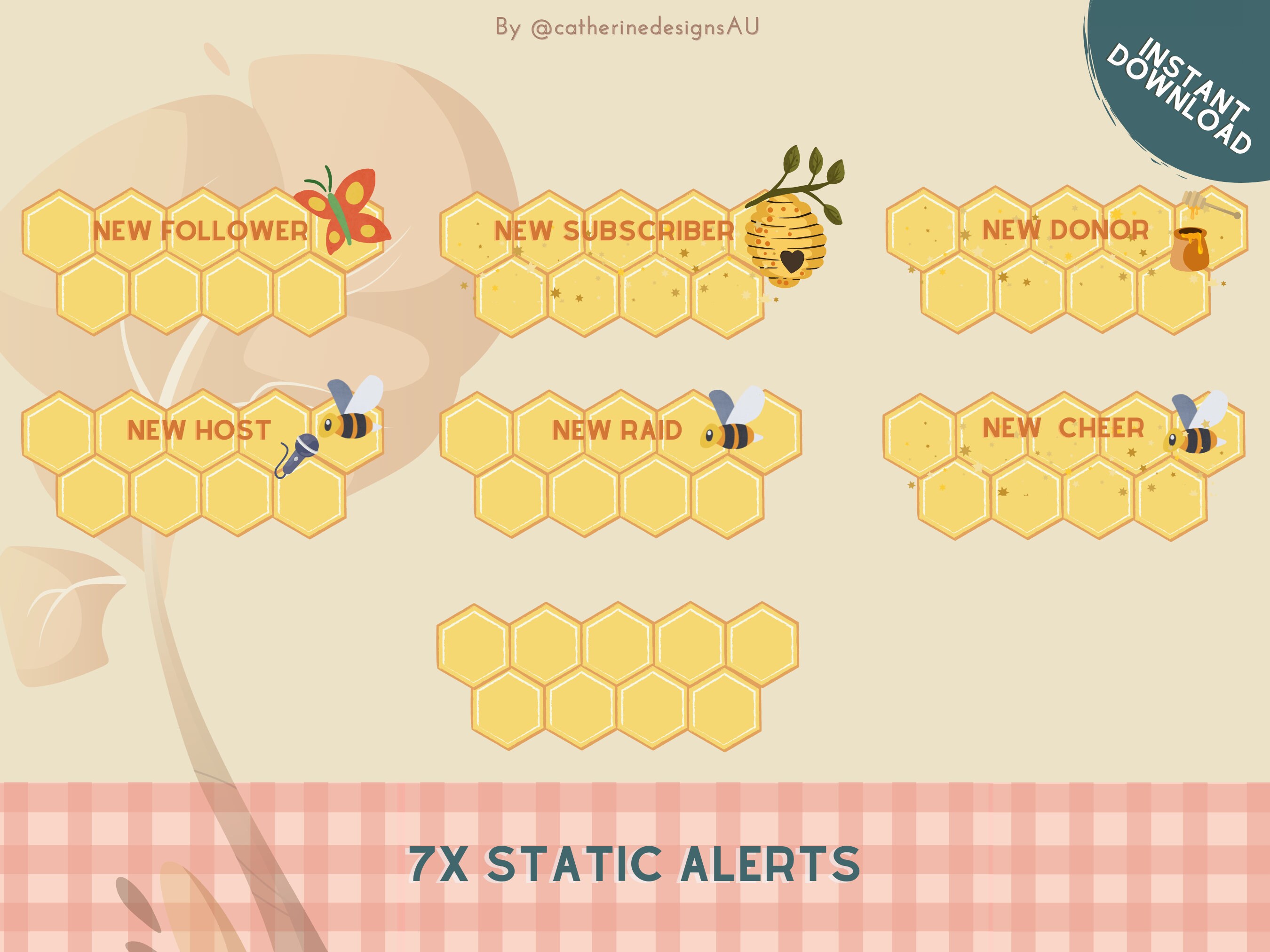 Bee Twitch Overlays Stream Overlays INSTANT DOWNLOAD | Etsy Australia