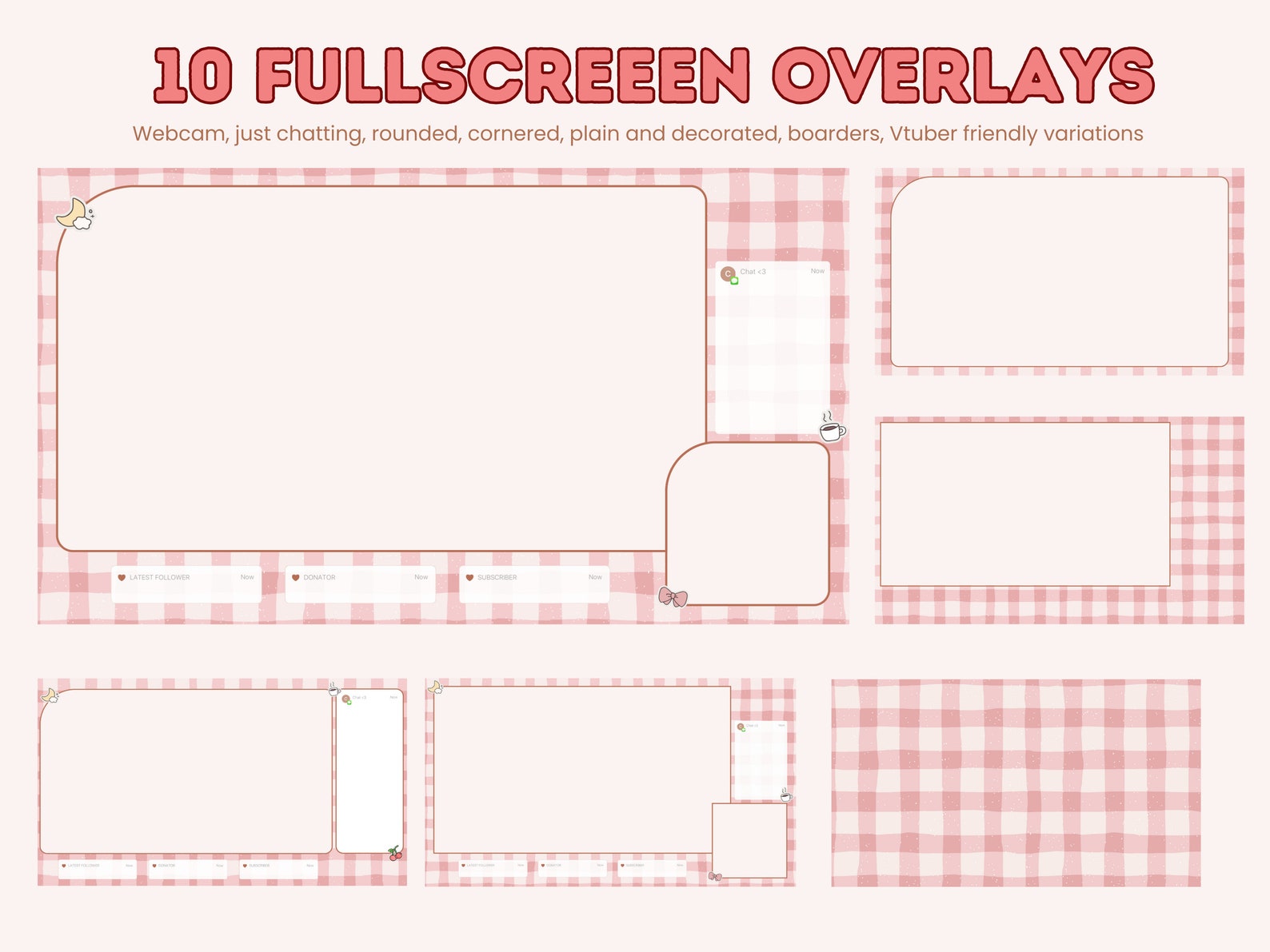 Pink Animated Stream Pack Cute Bear - Vtuber Friendly, Stream Overlay ...