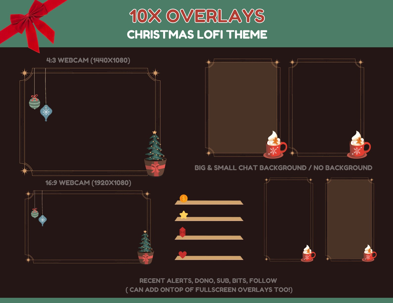 ANIMATED Lofi Xmas Stream Pack Twitch Overlays Twitch - Etsy