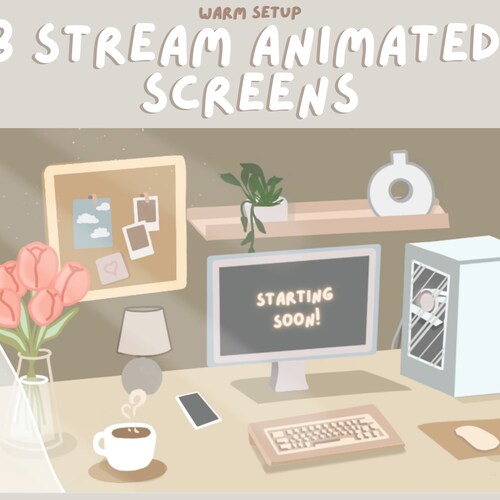 3 Cozy Stream ANIMATED Scenes Animated Scenes Starting Soon - Etsy