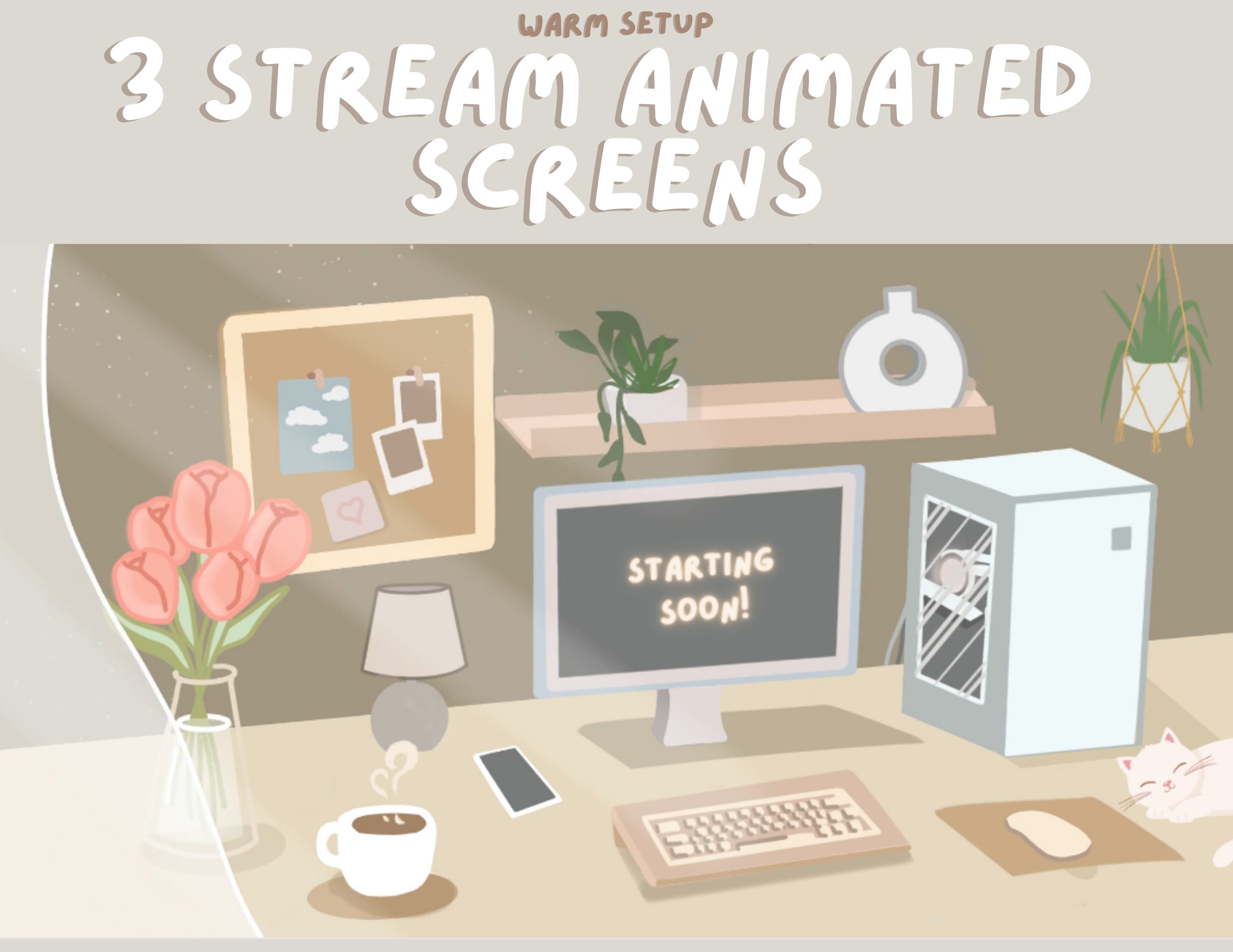 3 Cozy Stream ANIMATED Scenes , Animated Scenes Starting Soon, Be Right ...