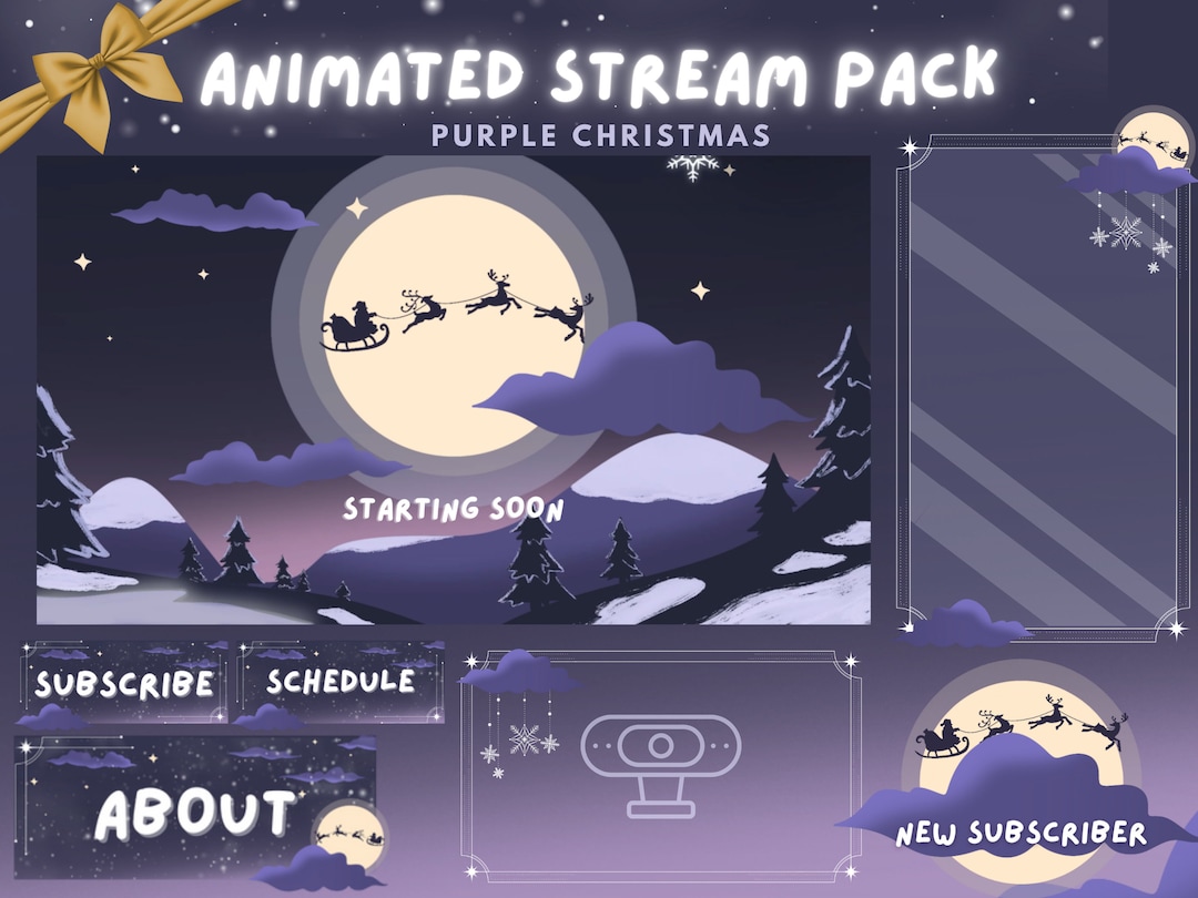 ANIMATED Xmas Stream Pack Twitch Overlays Twitch Alerts Twitch ...