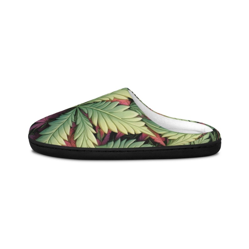 Cannabis Flower Leaf Men's Indoor Slippers Weed Marijuana - Etsy
