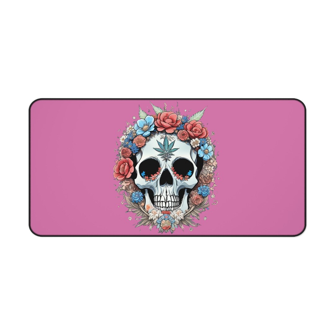 Skull Desk Mat, Cannabis Accessory, Gaming Mat Gift, Large Mouse Pad ...