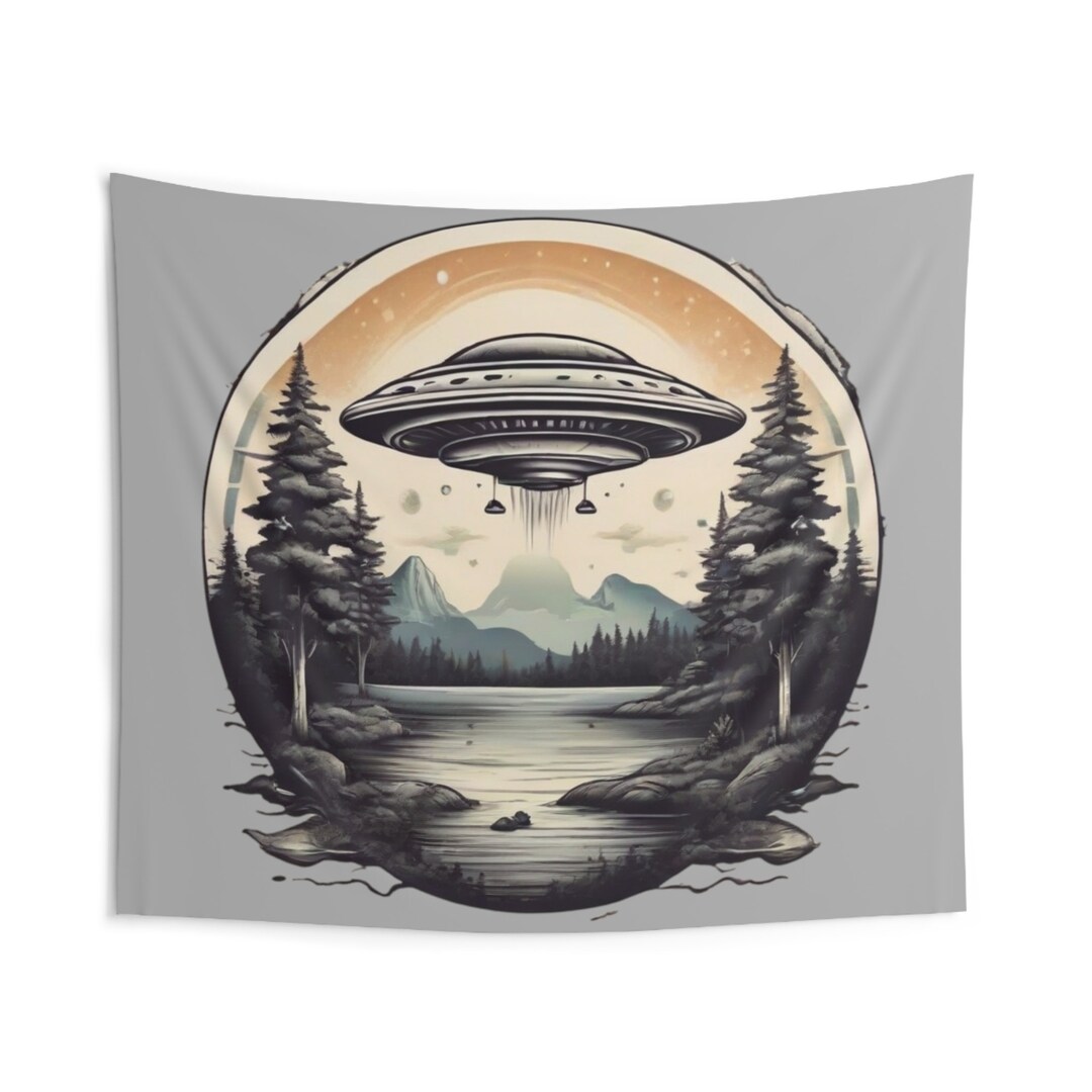 UFO Tapestry Design, Sci-fi Fan, Alien Obsessed, Indoor Wall Tapestries ...