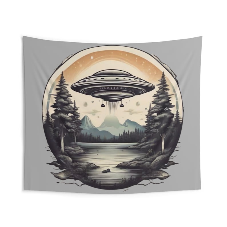 UFO Tapestry Design, Sci-fi Fan, Alien Obsessed, Indoor Wall Tapestries ...