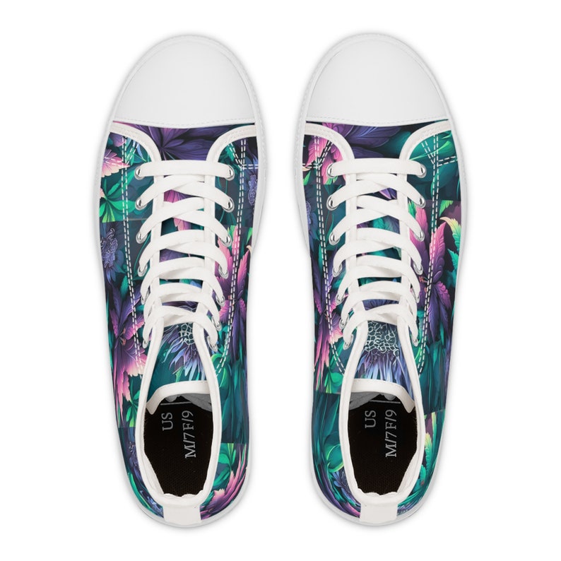 Cannabis Flower Leaf Women's High Top Sneakers Weed Marijuana Lover - Etsy