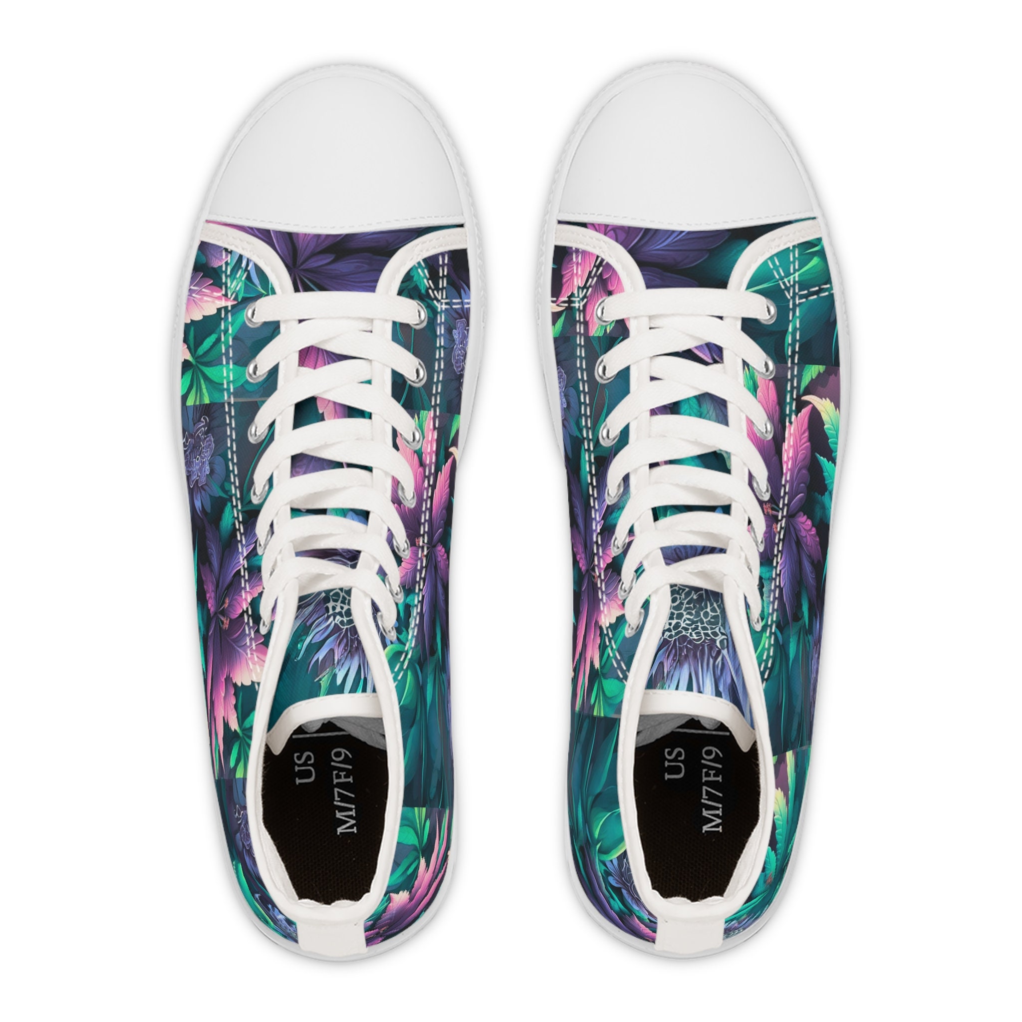 Cannabis Flower Leaf Women's High Top Sneakers Weed Marijuana Lover - Etsy