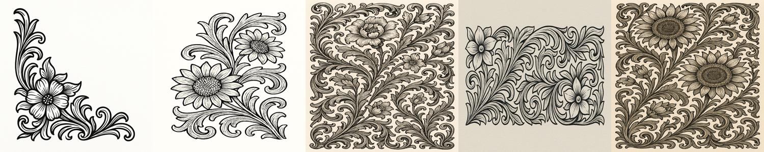 15 Floral Western Victorian Engraving Patterns: 15 SVG & PDF Designs - Etsy