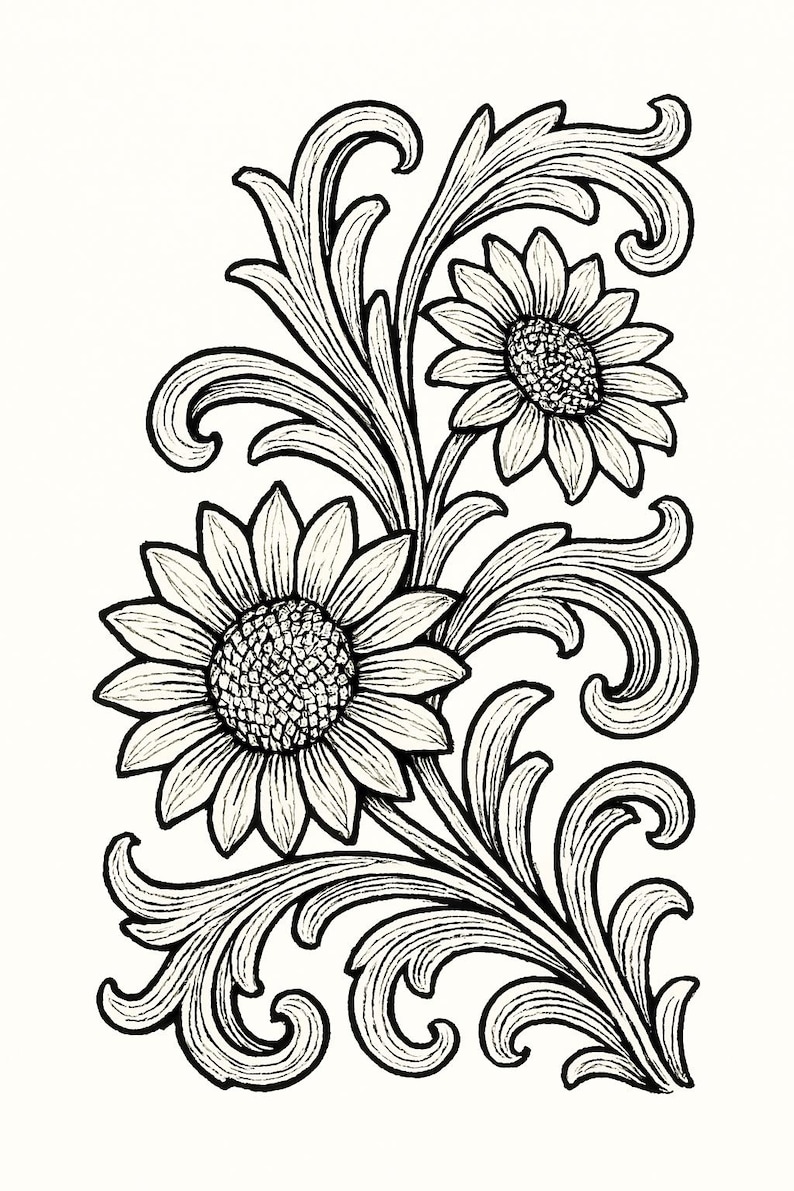 15 Floral Western Victorian Engraving Patterns: 15 SVG & PDF Designs - Etsy