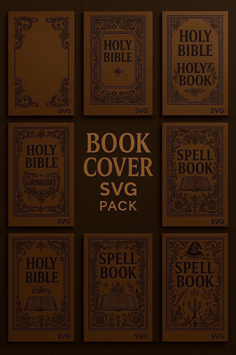 Book Cover SVG Pack: Victorian, Gothic, Western Designs (digital ...