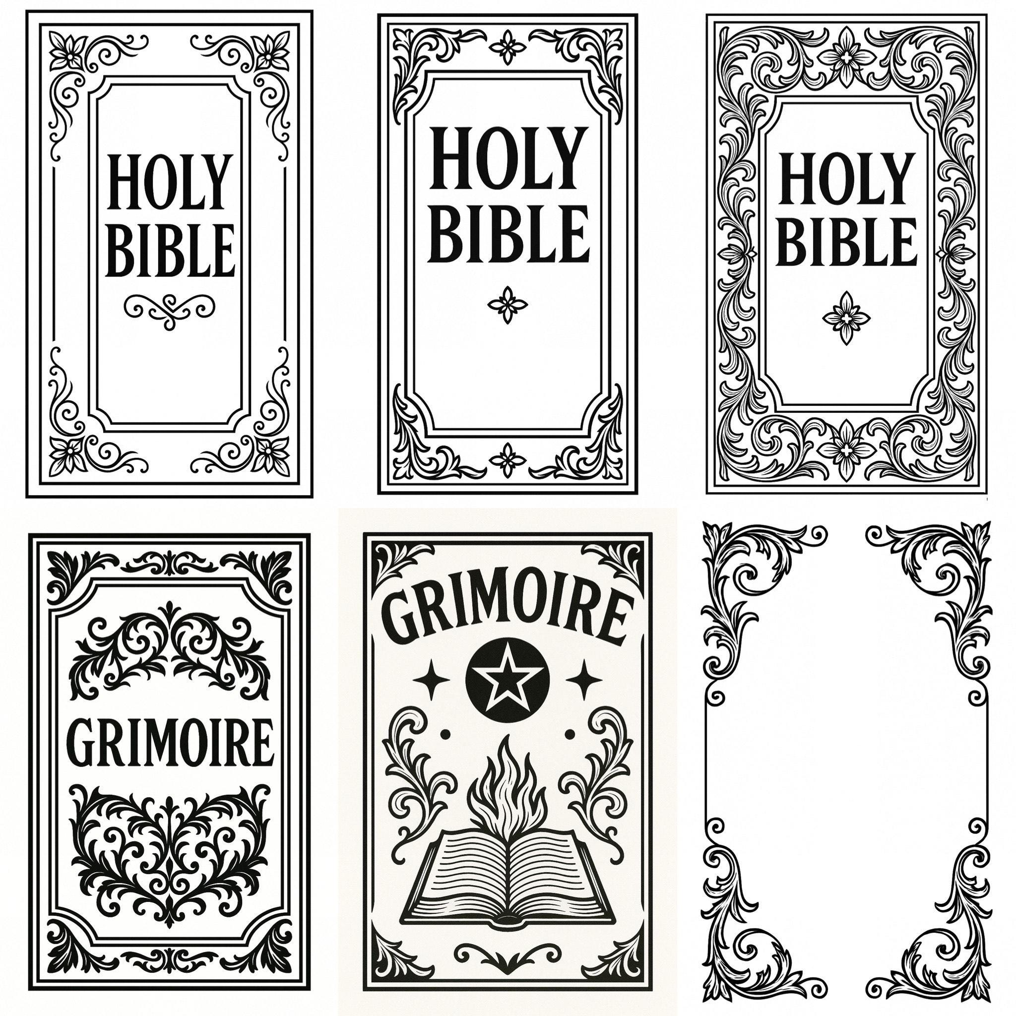 10 Book Cover SVG Pack: Victorian, Gothic, Western Designs (digital ...