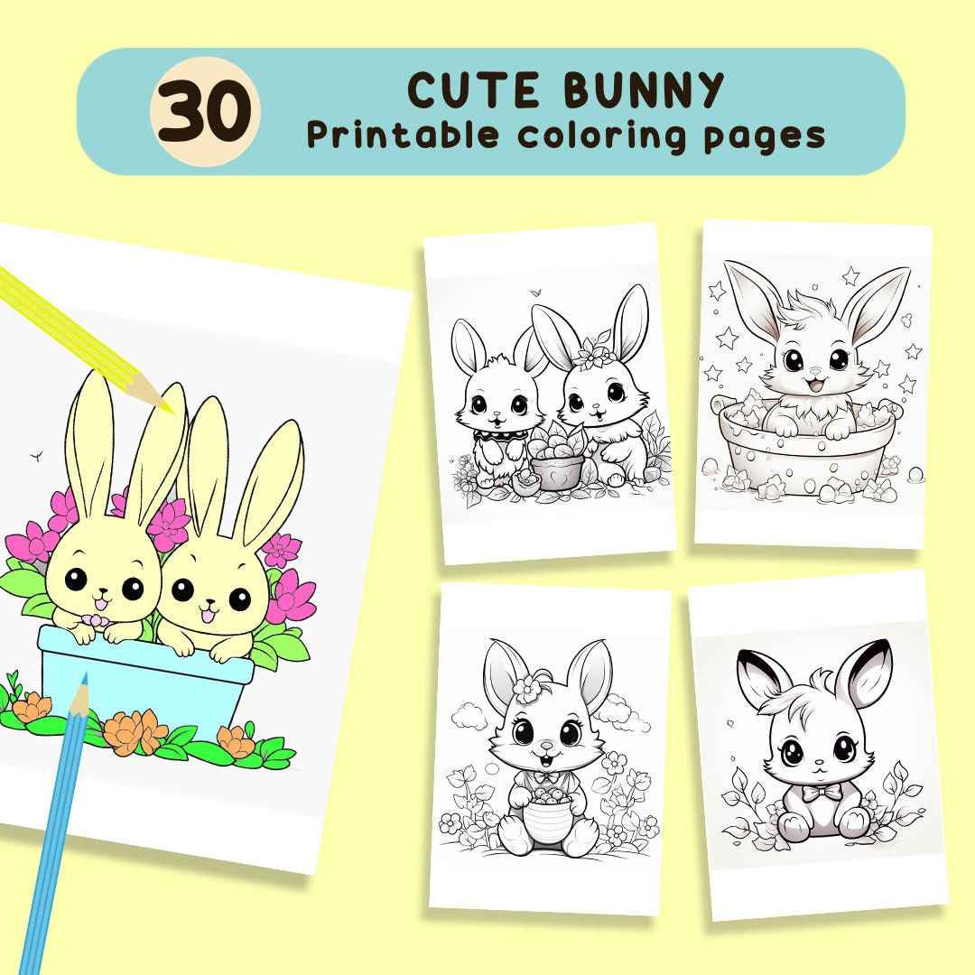 Cute Coloring Pages, Cute Bunny, Cute Bunny Coloring, Cute Coloring ...