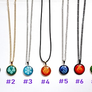 Genshin Impact Vision Rings Earrings Necklaces Hair Clips Gold Silver ...