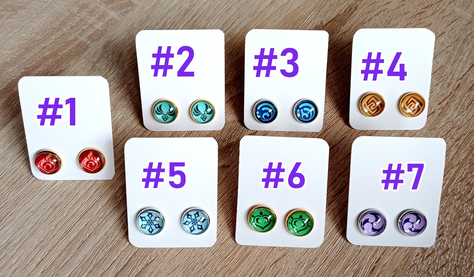 Genshin Impact Vision Rings Earrings Necklaces Hair Clips Gold - Etsy