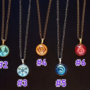 Genshin Impact Vision Rings Earrings Necklaces Hair Clips Gold Silver ...