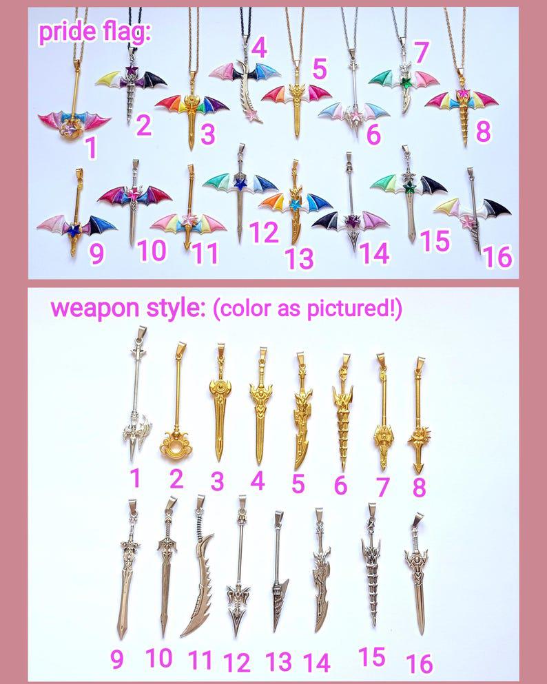 Pride Weapon Dnd Sword Necklaces Lgbtq Aromantic Aroace Lesbian ...