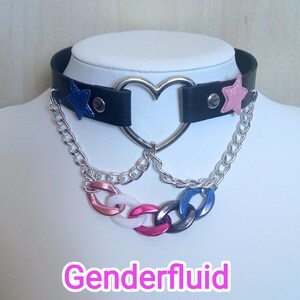 Pride Choker Lgbtq Rainbow Aroace Transgender Lesbian Non-binary Heart ...
