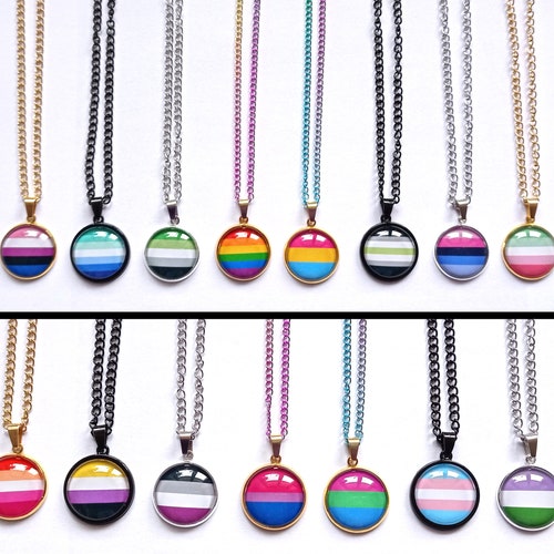 Pride Flags LGBTQ Stainless Steel Necklaces Jewelry Rainbow - Etsy
