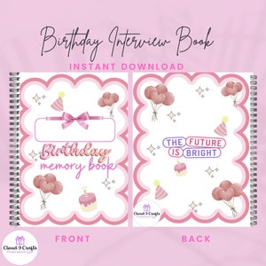 Birthday Interview Book, Birthday Memories Book, 1st Birthday Gift ...