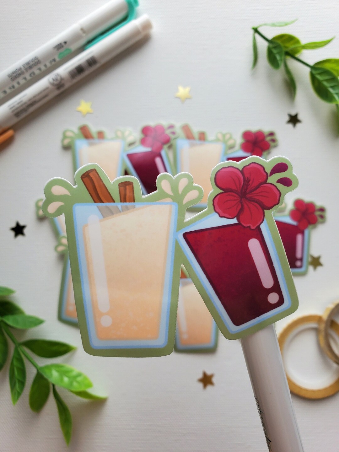 Aguas Frescas Sticker | Horchata and Jamaica Sticker| Mexican Drink ...