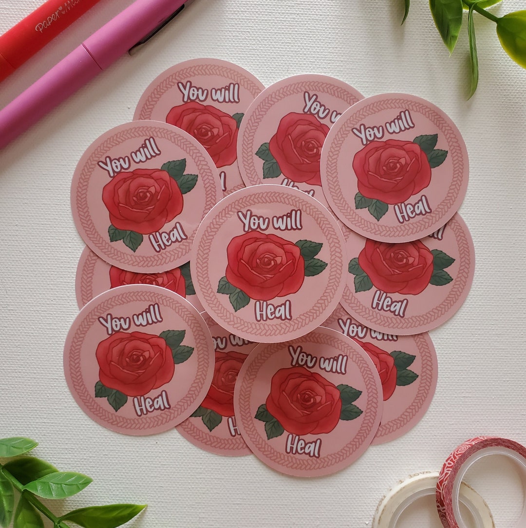 You Will Heal Sticker | Red Rose Sticker | Affirmation Sticker ...