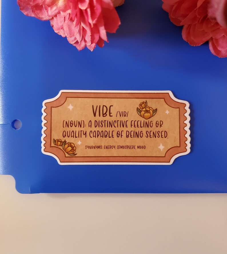Vibe Definition Sticker Vibe Definition and Synonyms - Etsy