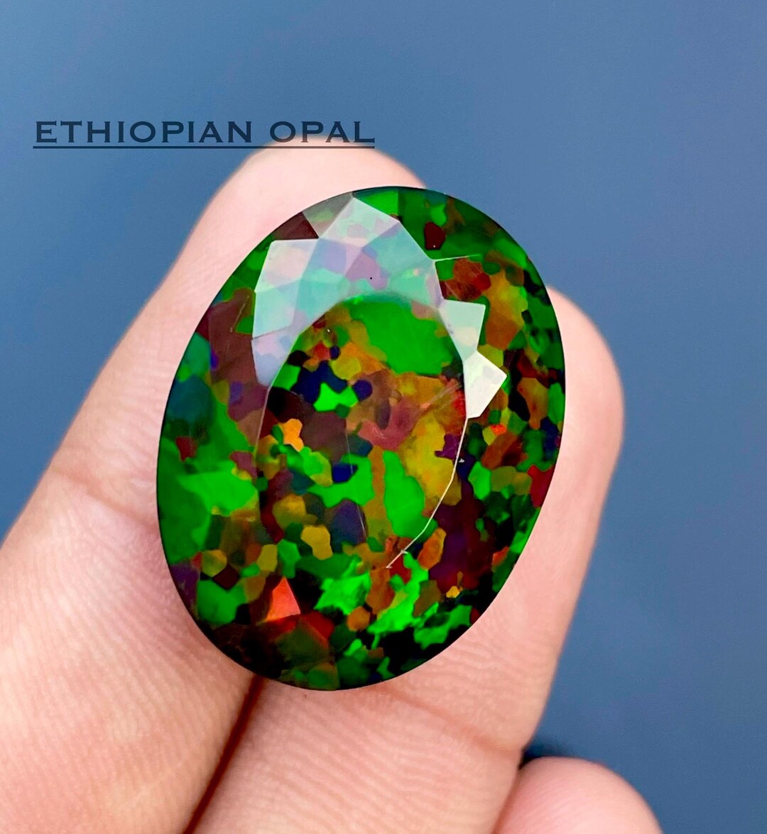 Black Opal Oval Faceted Multi Fire Ethiopian Opal-black Opal-welo Fire ...