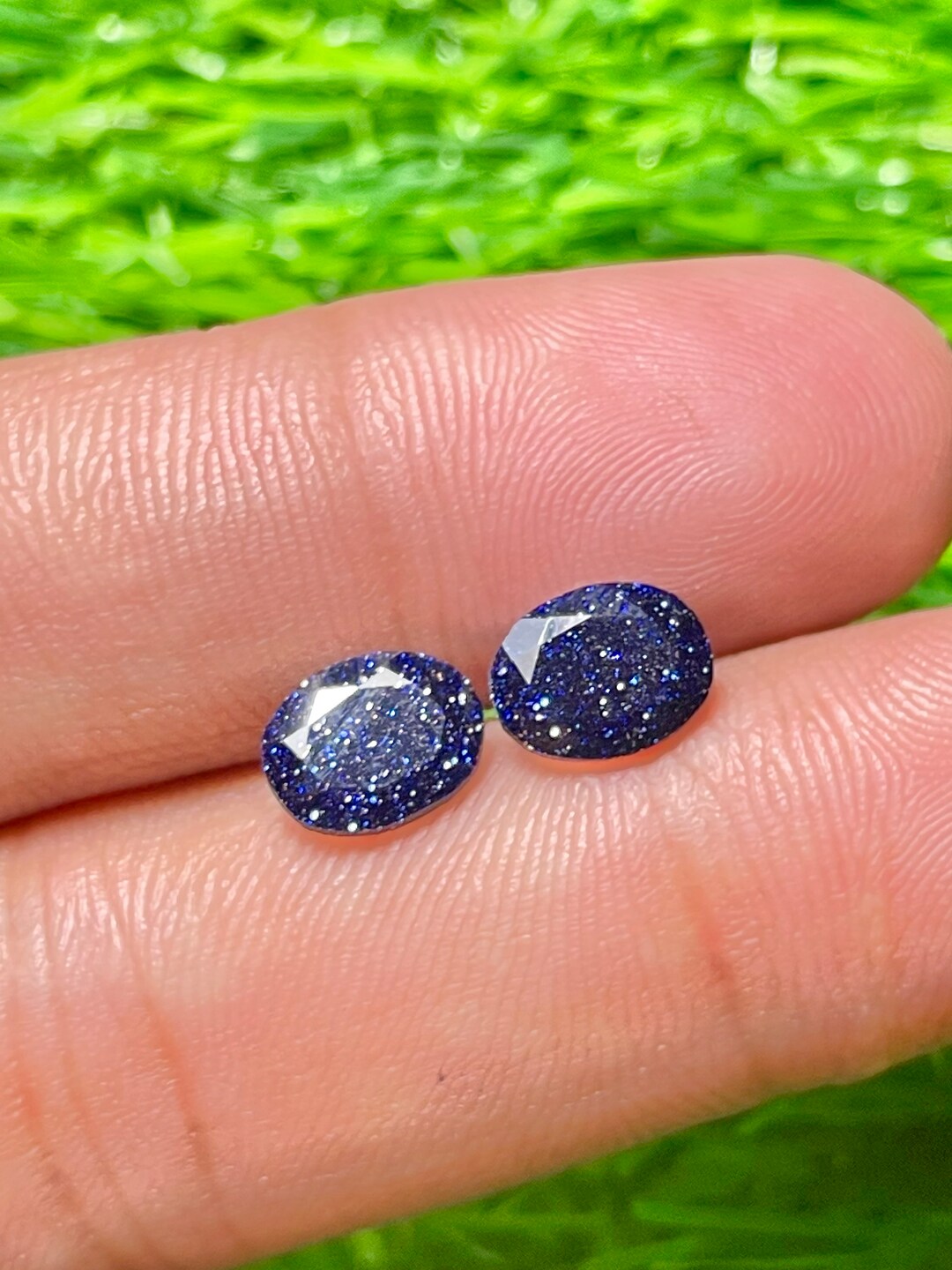 Blue Sandstone Faceted Oval Pairs Top Grade Quality Sandstone. Loose ...