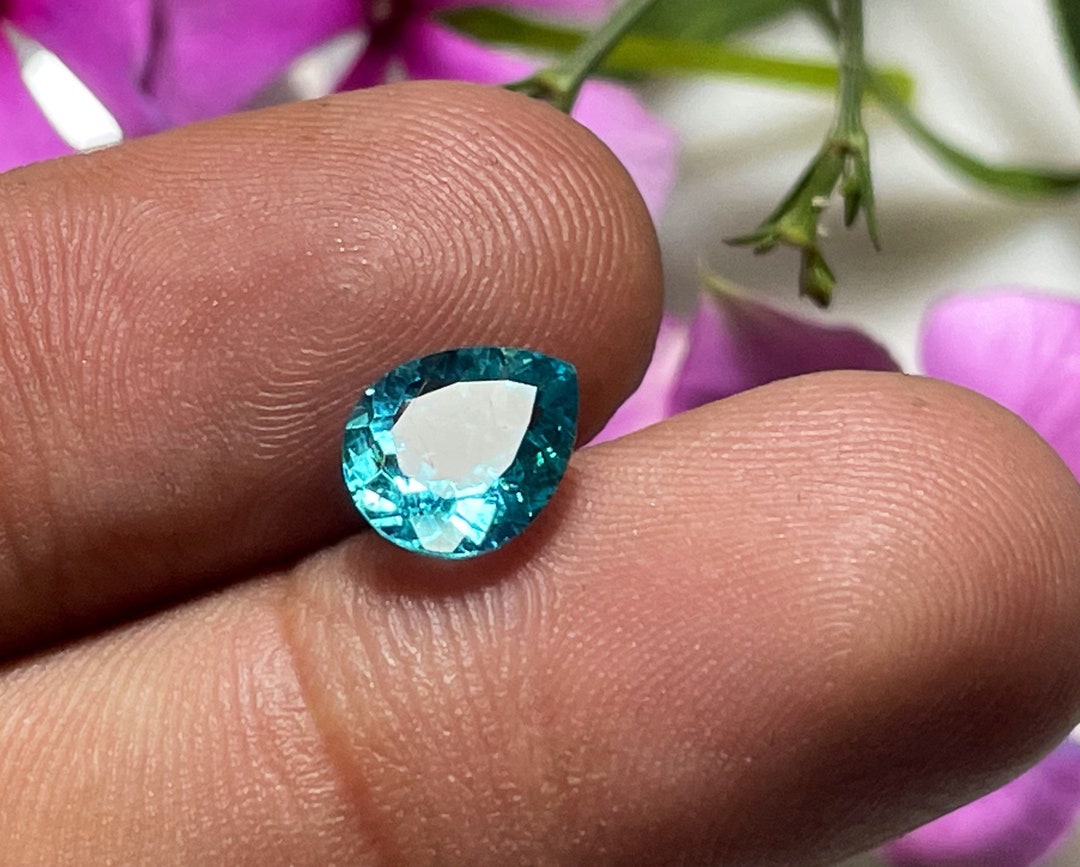 Apatite Faceted Pear,natural Apatite Neon Blue, With Amazing Luster ...