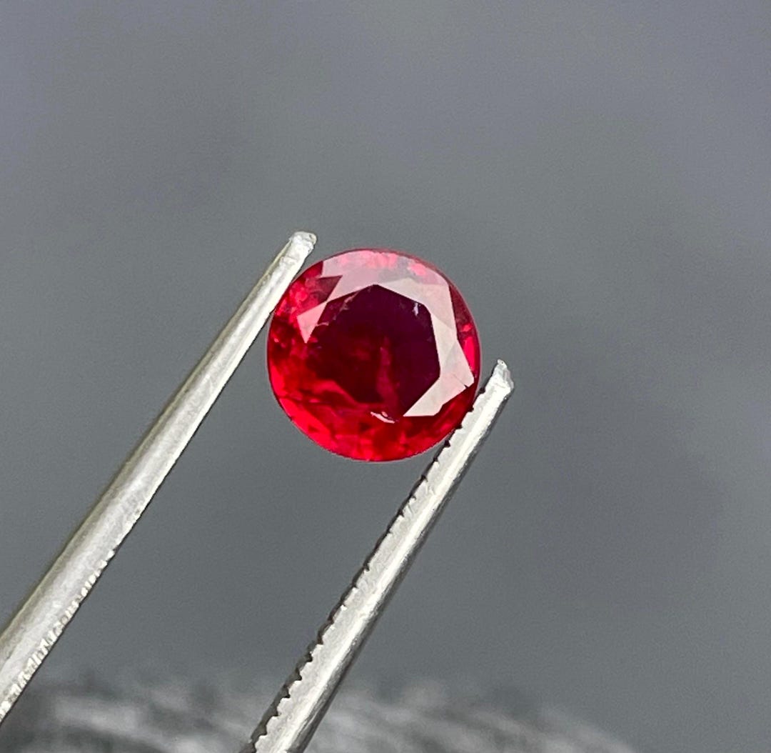 Natural Ruby Unheated Pigeon Blood Red RARE Quality With Certificate, 0.90cts (• 6 Mm •) Ruby ...