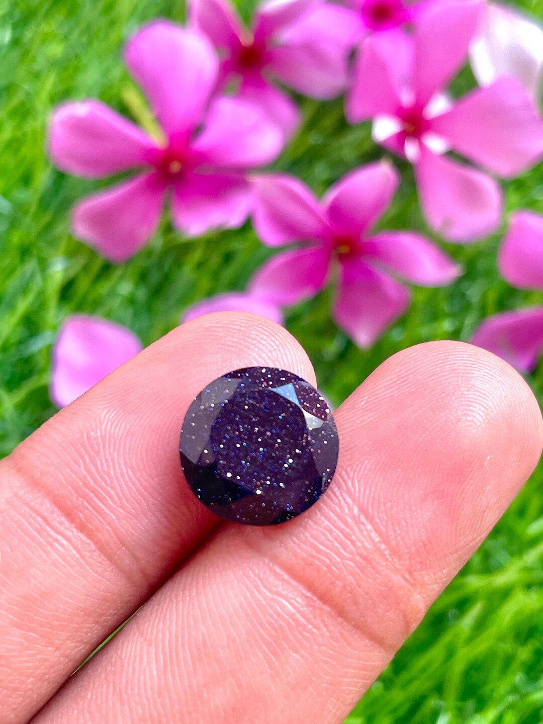 Blue Sandstone Faceted Round Top Grade Quality Sandstone. Loose ...
