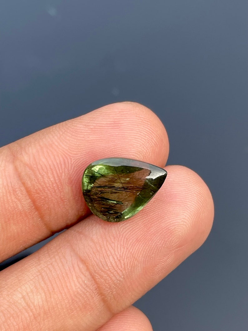 Peridot Rutile Pear Cabochon Aaa Peridot. UNIQUE PERIDOT - Etsy