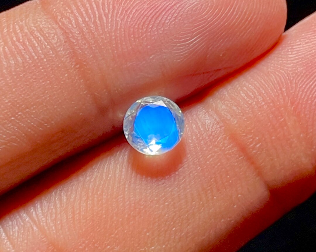 Rainbow Moonstone Faceted Round 6mm Moonstone Round | Natural Blue ...