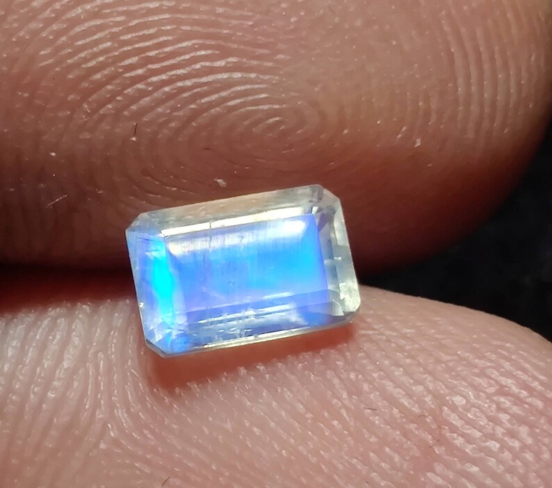 Rainbow Moonstone Faceted Octagon Shape Faceted Moonstone. Rainbow ...