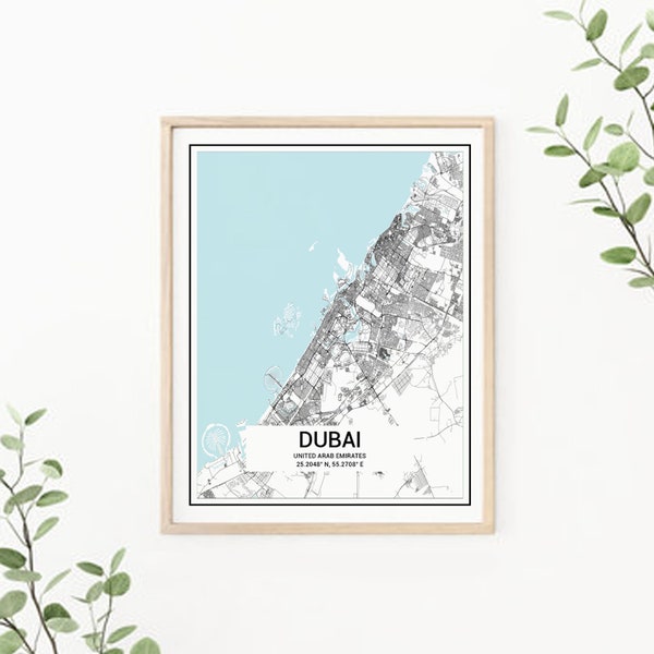 Dubai Street Map Print - Etsy