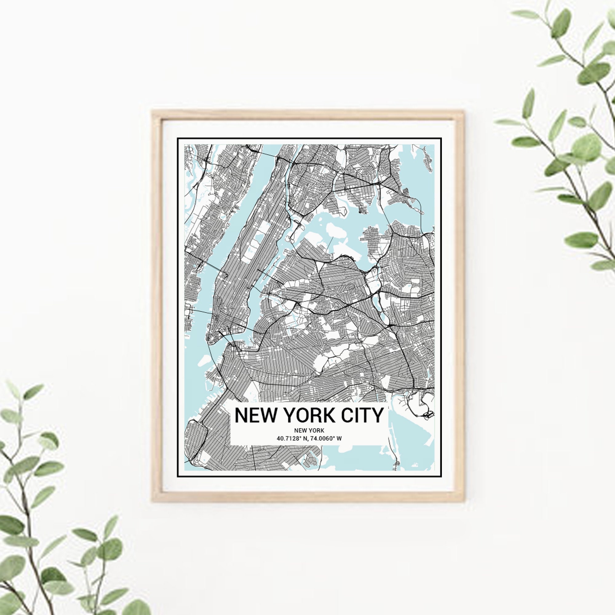 New York City Map Print USA Poster Personalized Printed Map Gift Ideas ...