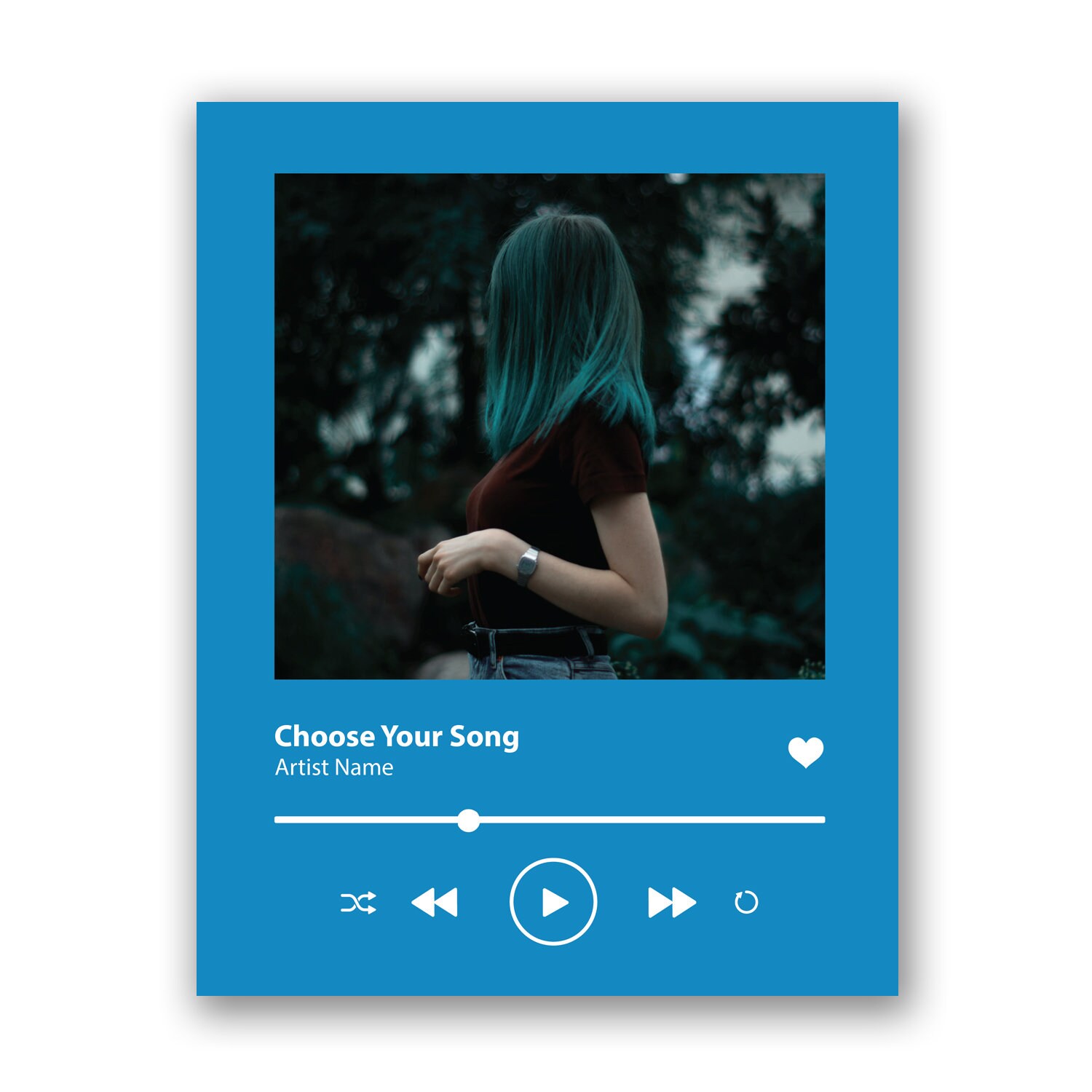 Personalized Picture Solid Background Album Cover Music Player Print ...