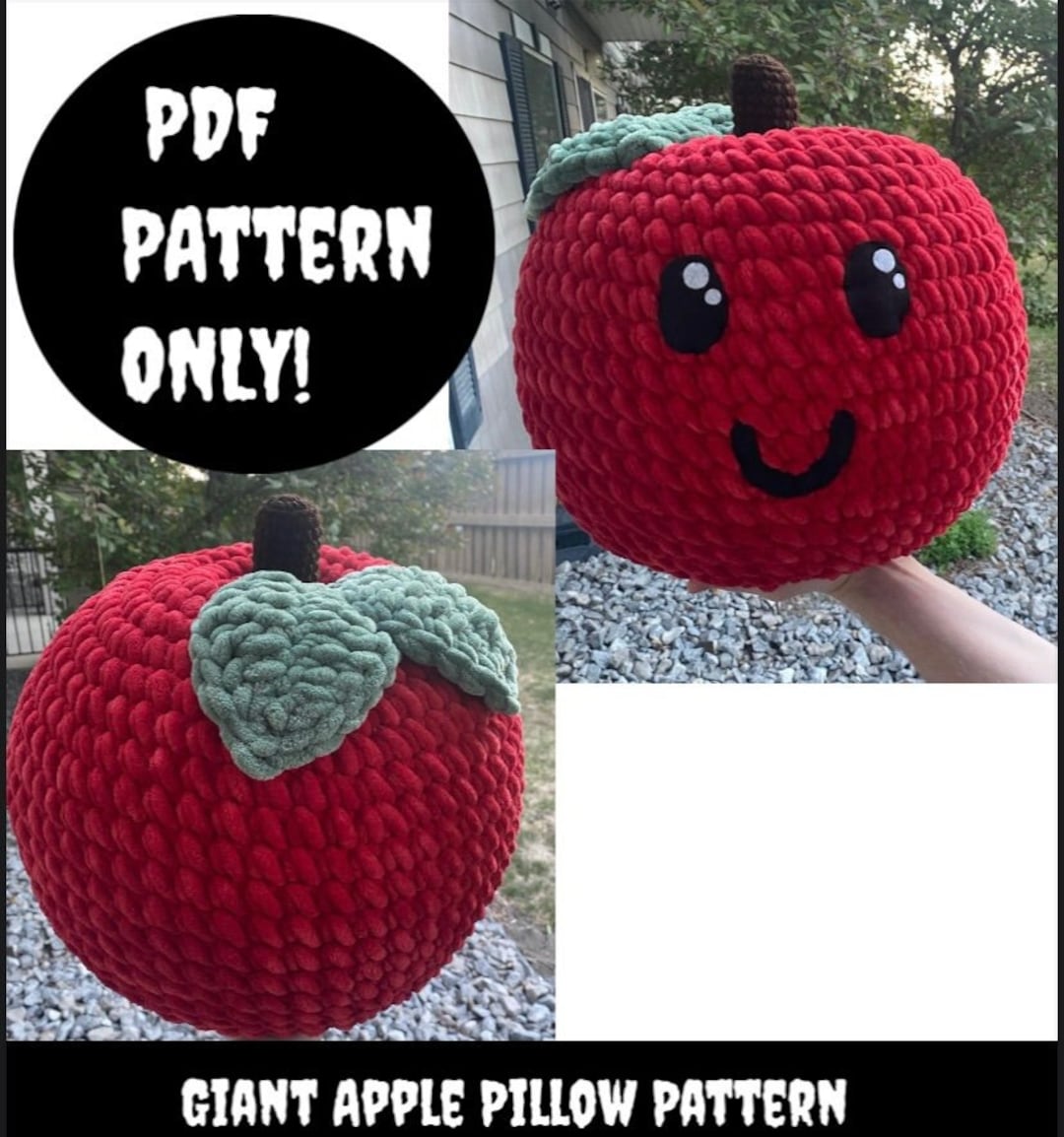 Giant Apple Pillow Crochet Pattern - Etsy