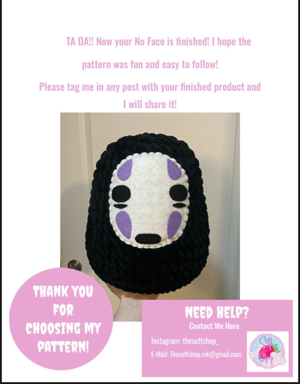 No Face Plushie Pattern - Etsy