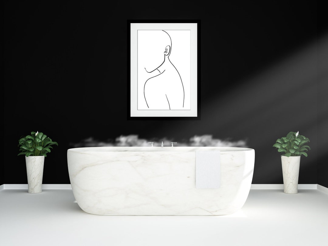 Body Fine Line Print Black and White Prints Minimal Art - Etsy