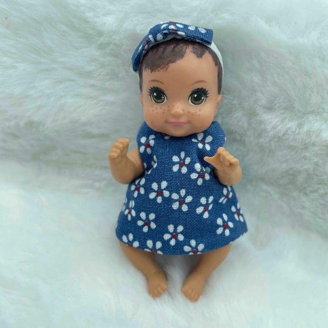 Handmade 3" Doll Clothes - Mini 3 Inch Baby Doll Outfit. Includes Dress ...